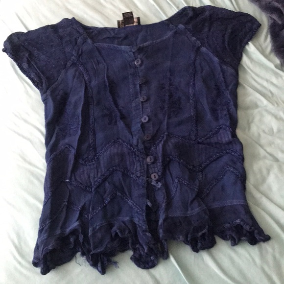 Tops | Blue Hippiestyle Shirt | Poshmark